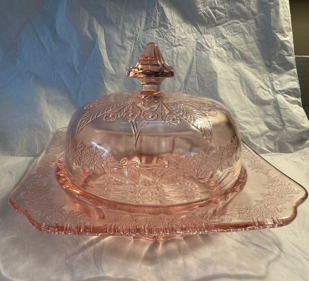 Pink Anchor Hocking Dishes With Fruit and Flower Pattern With Well in ...