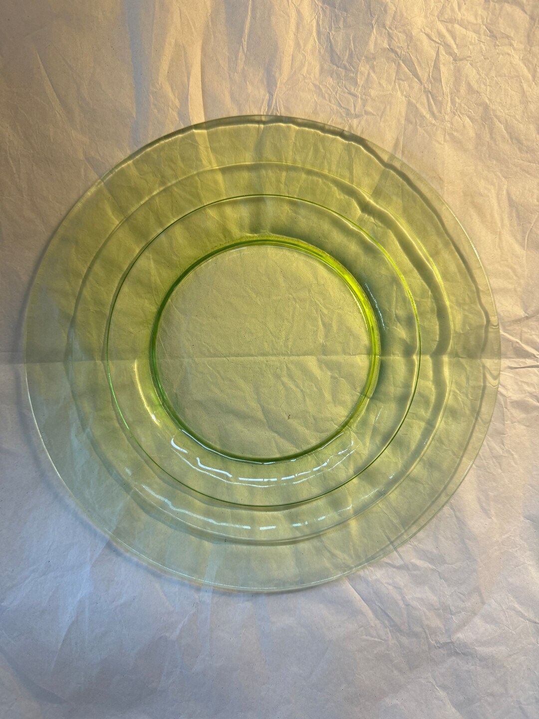 Green Anchor Hocking Depression Glass Geometric Pattern Plate - Etsy