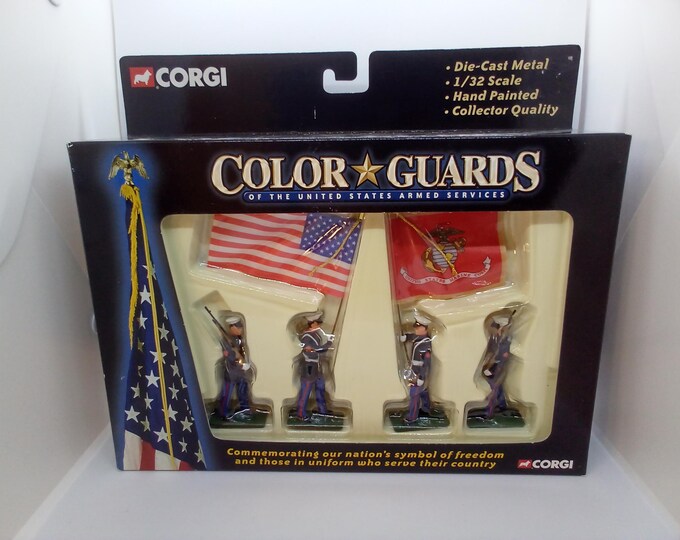 United States Marine Corps Hand Painted Color Guards Fiqures. Mint in ...