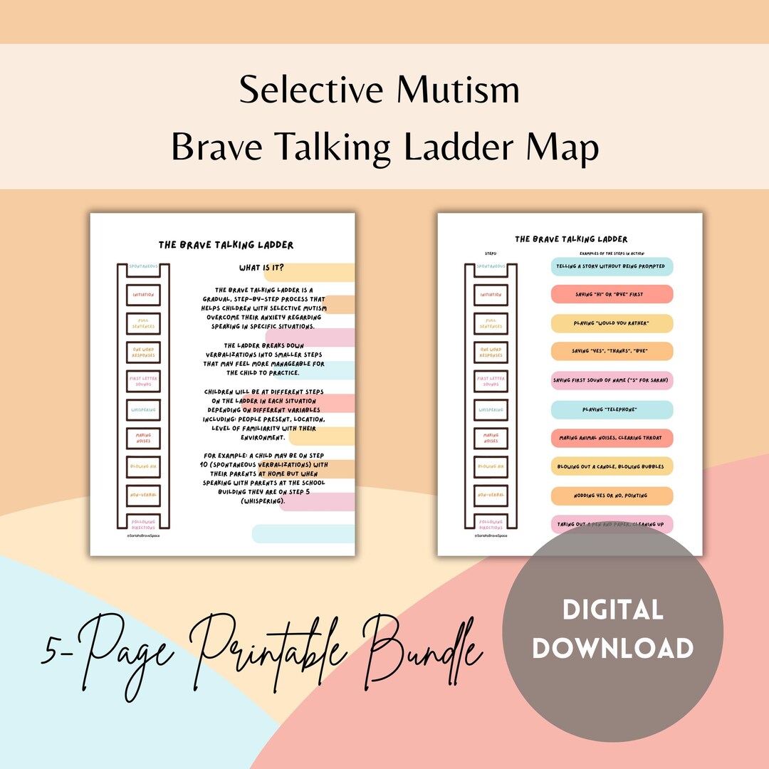 Selective Mutism Talking Ladder Worksheet: Brave Voice Map (digital ...