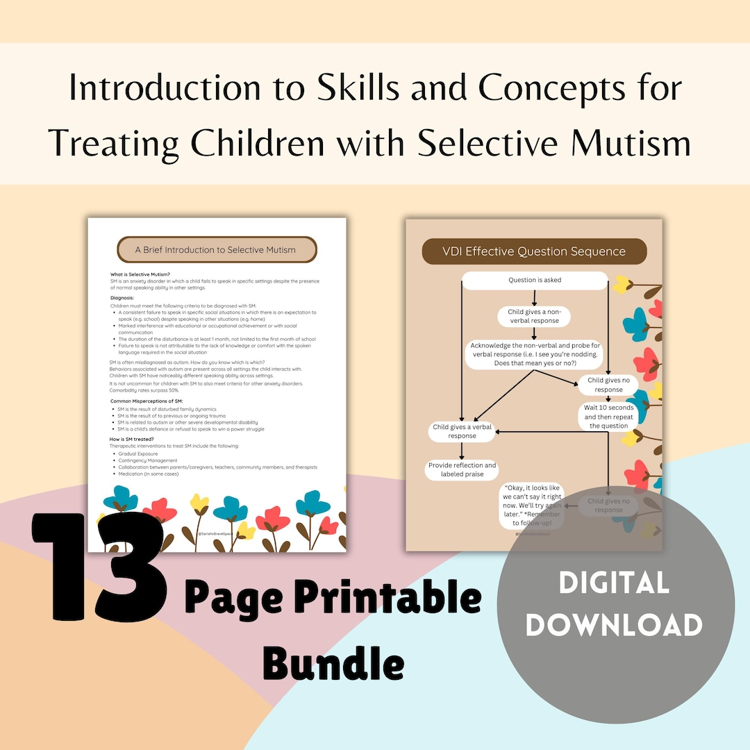 Selective Mutism Worksheets: Anxiety Disorder Skills for Parents ...
