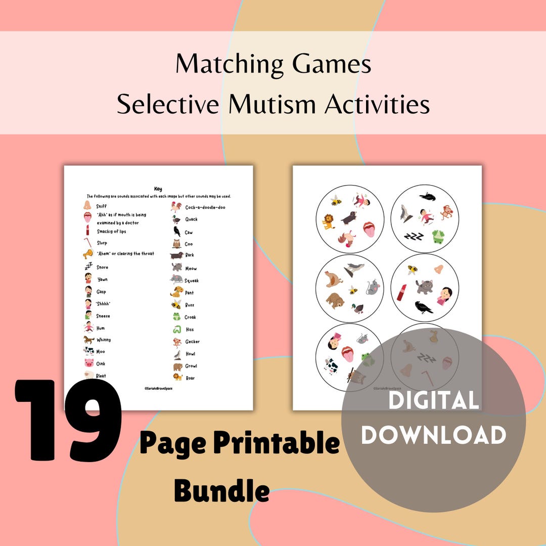 Selective Mutism Matching Games: Help Children Work up the Brave ...