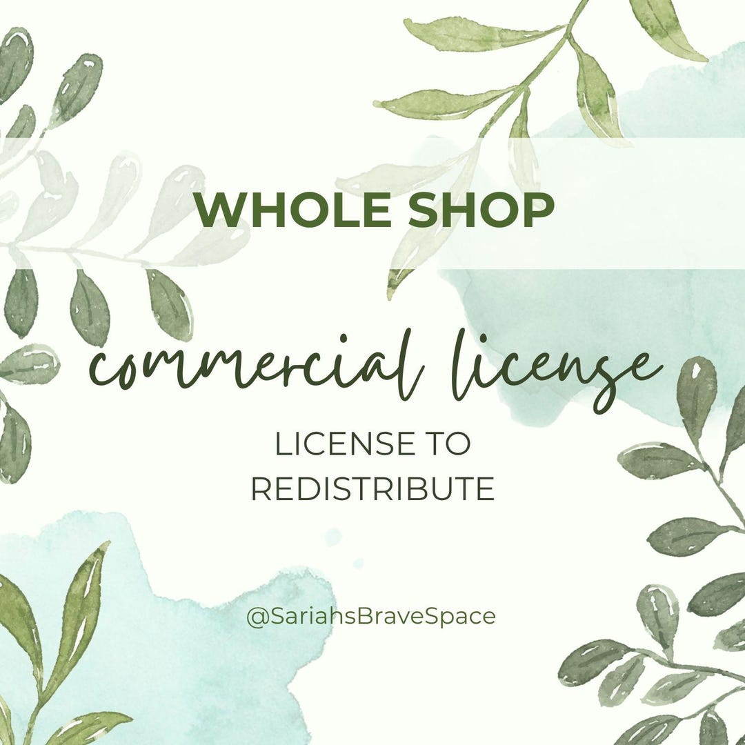Whole Shop Commercial License: Redistribute Sariahsbravespace Designs ...
