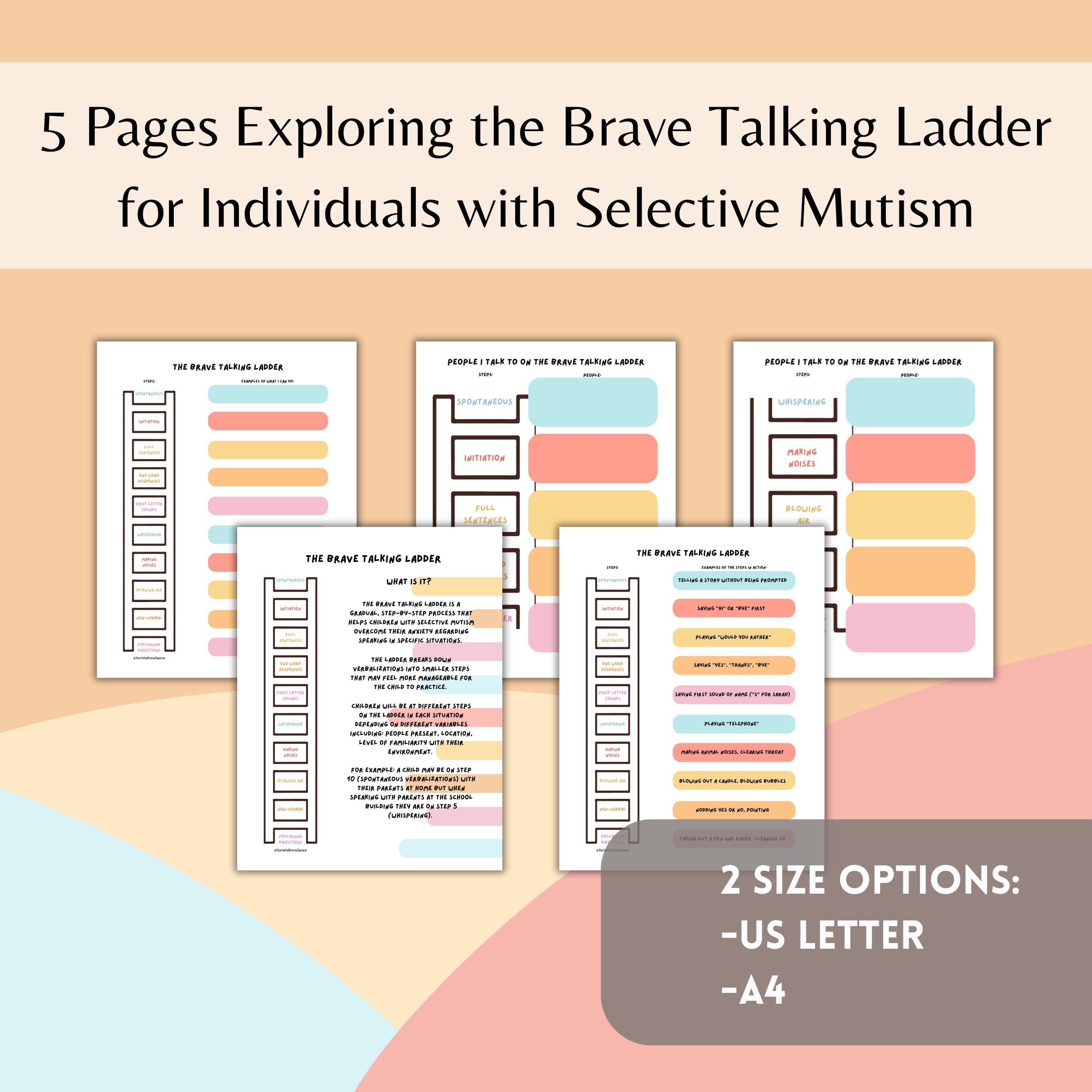 Selective Mutism Talking Ladder Worksheet: Brave Voice Mapping (digital ...