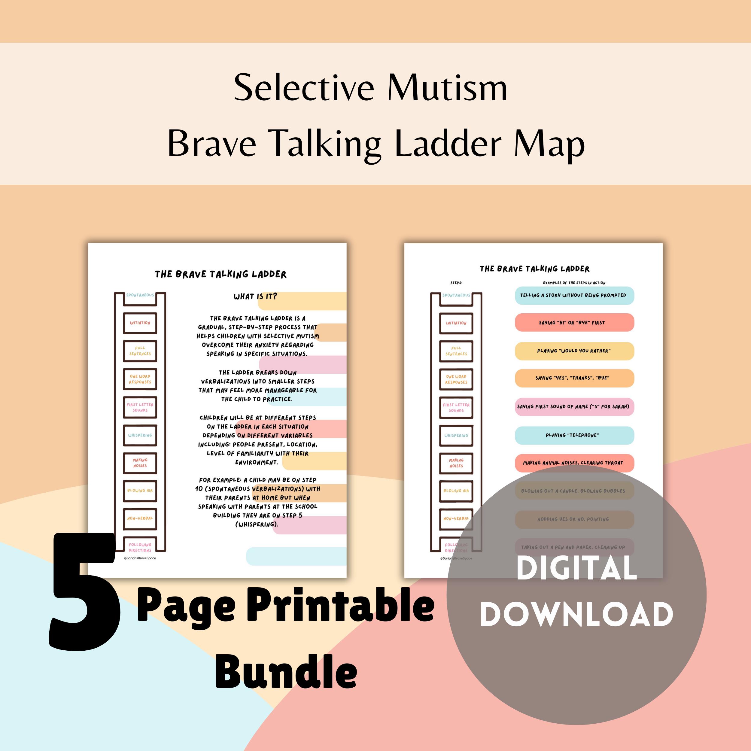 Selective Mutism Talking Ladder Worksheet: Brave Voice Mapping (digital ...