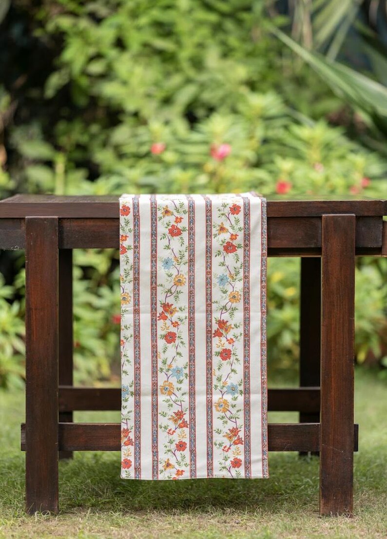 Handmade Floral Tablecloth: Cottagecore Botanical Print, 100% Cotton - Etsy