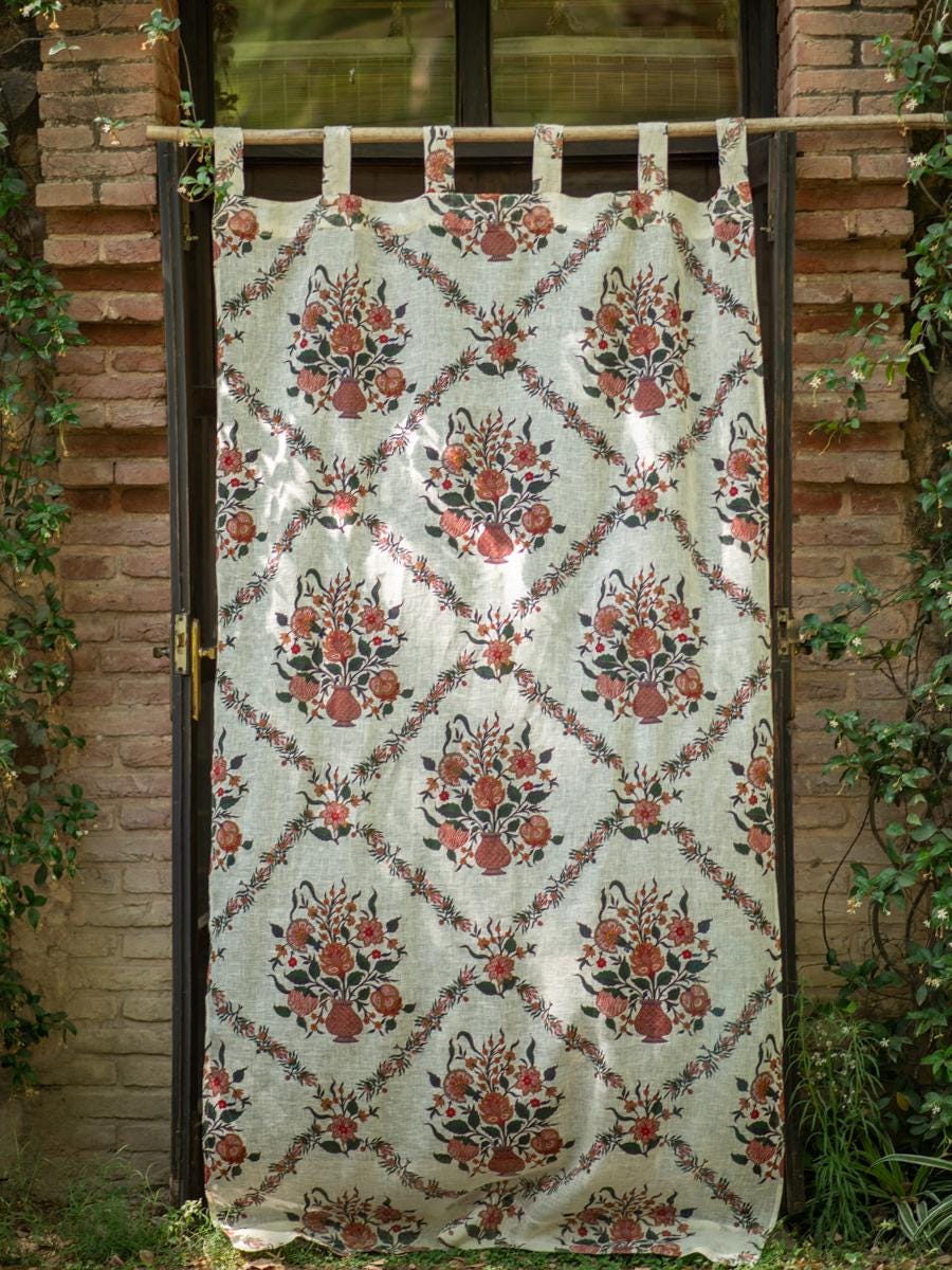 Indian Hand Block Printed, Block Print Linen Fabric, Light Linen ...