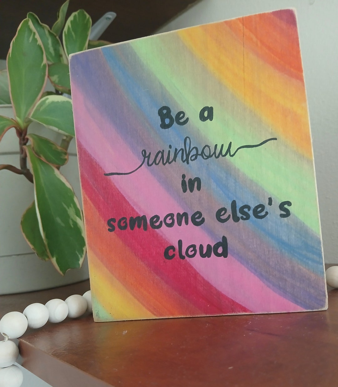 Be a Rainbow Boho Shelf Sitter, Rainbow Decor, Chunky Shelf Sitter ...