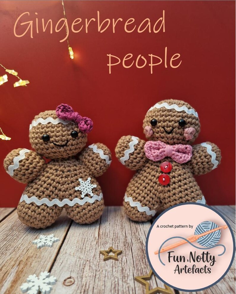 Gingerbread Man & Lady Crochet Pattern, Beginner Friendly, US Terms - Etsy
