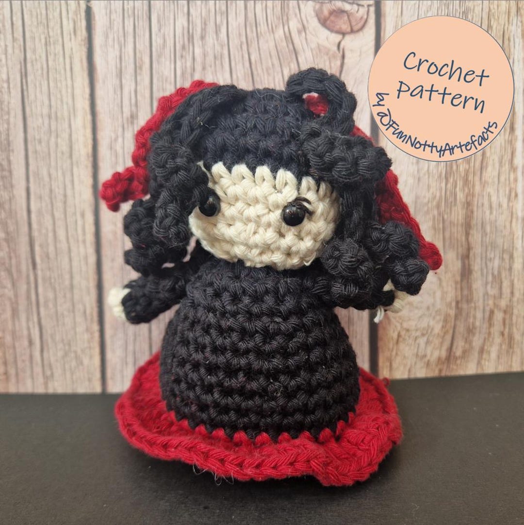 PATTERN | Crochet Pattern for Alana, Goth Emo Mini Desk Doll ...