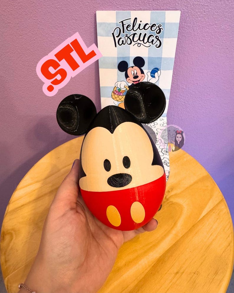 Mickey Easter Egg - STL File for 3d Printing - Candy Container, Kinder ...