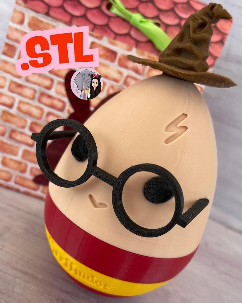 Harry P Easter Egg - STL File for 3d Printing - Candy Container, Kinder ...