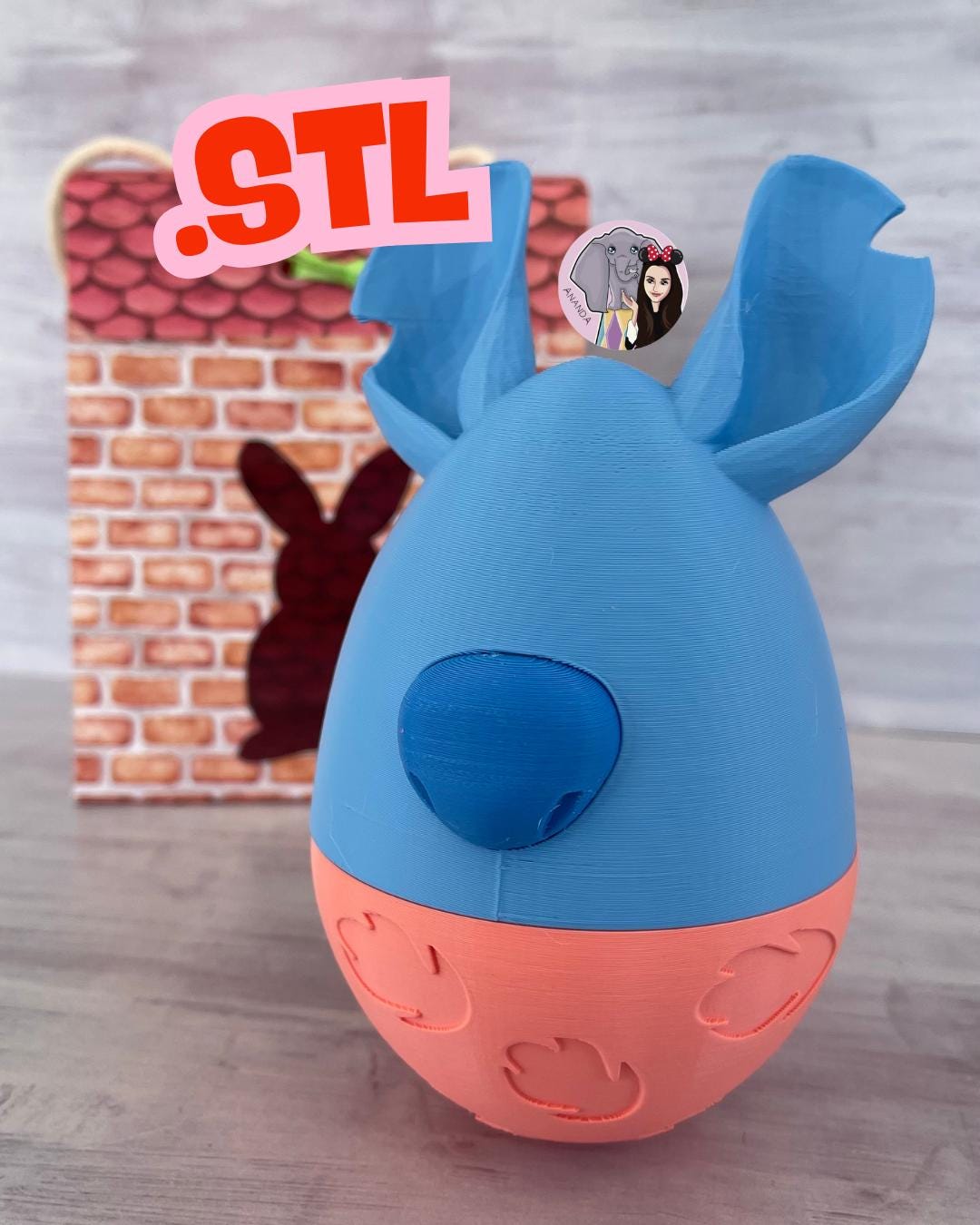Stitch Easter Egg - STL File for 3d Printing - Candy Container, Kinder ...