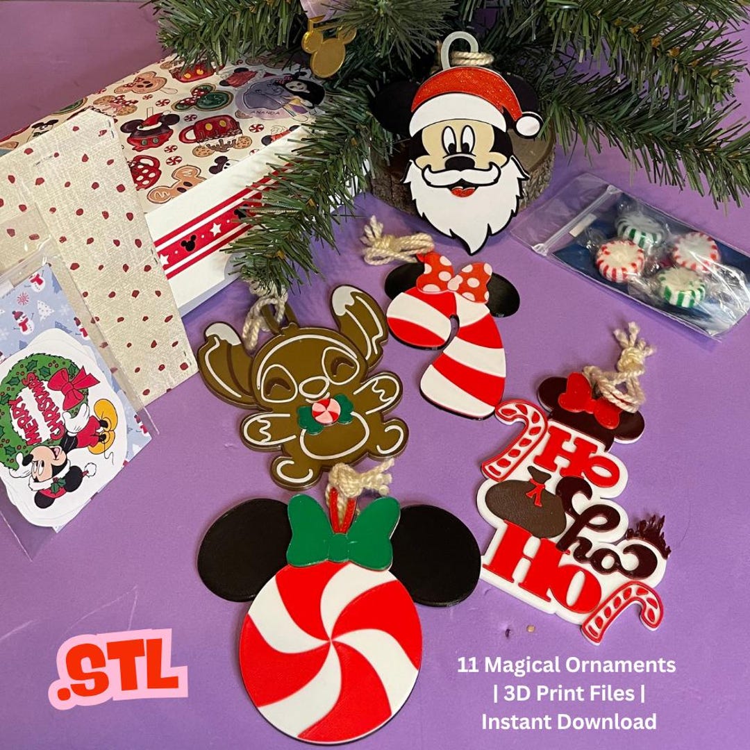 Disney Inspired Christmas Ornaments STL Pack | 3D Print Holiday ...
