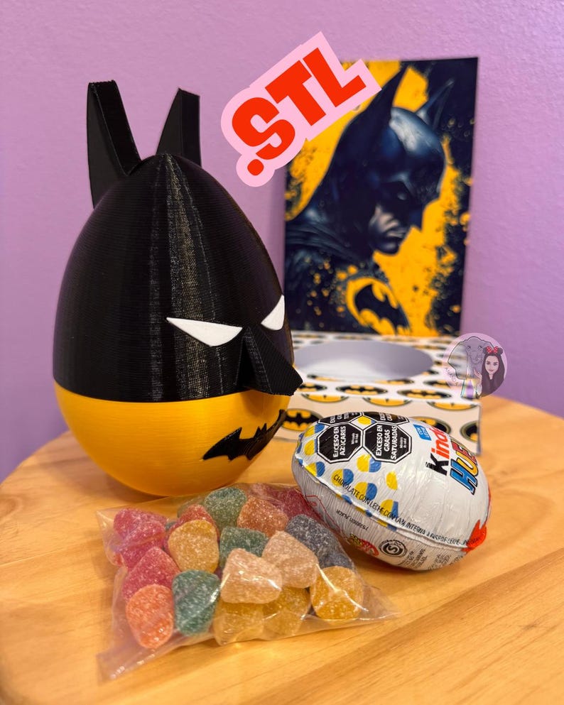 Batman Easter Egg - STL File for 3d Printing - Candy Container, Kinder ...