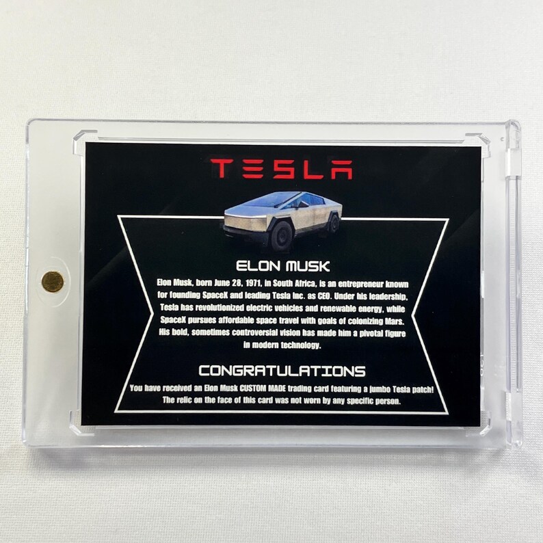 Elon Musk Custom Made Tesla Logo Patch Trading Card Sports Card Spacex ...