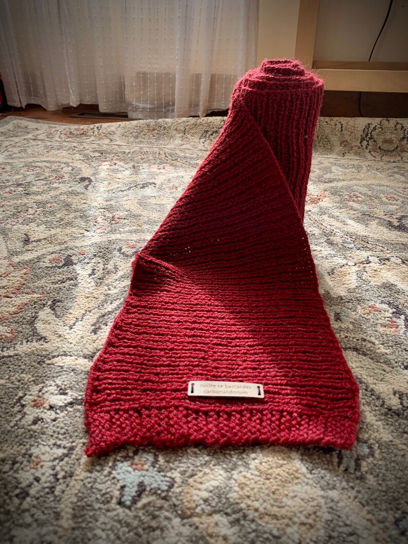 Handmaid's Tale Inspired Red Wool Scarf with Latin Tag | Etsy