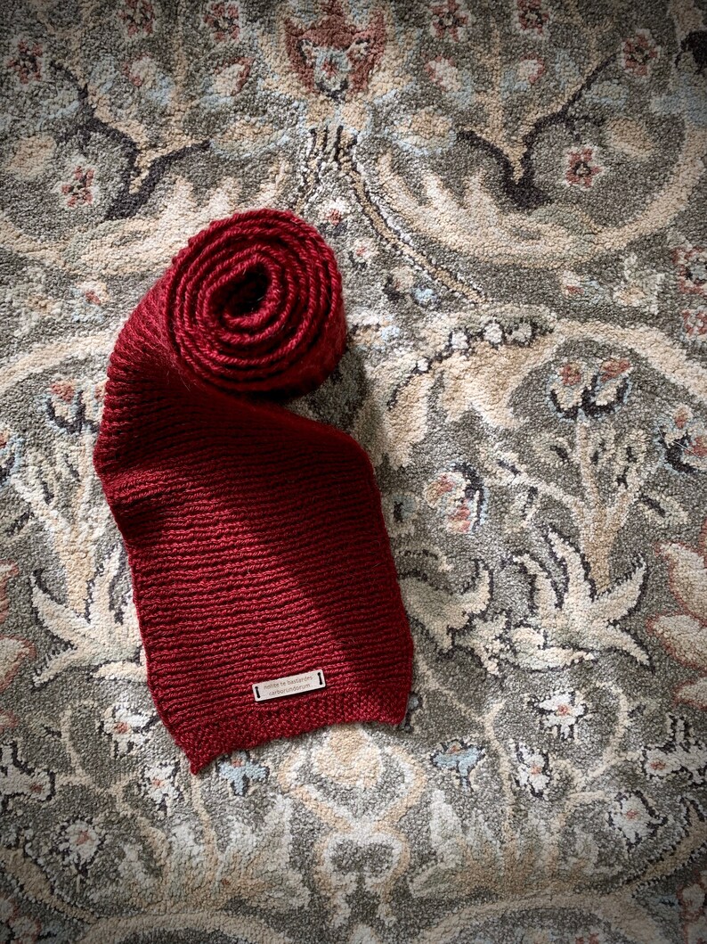 Handmaid's Tale Inspired Red Wool Scarf with Latin Tag | Etsy