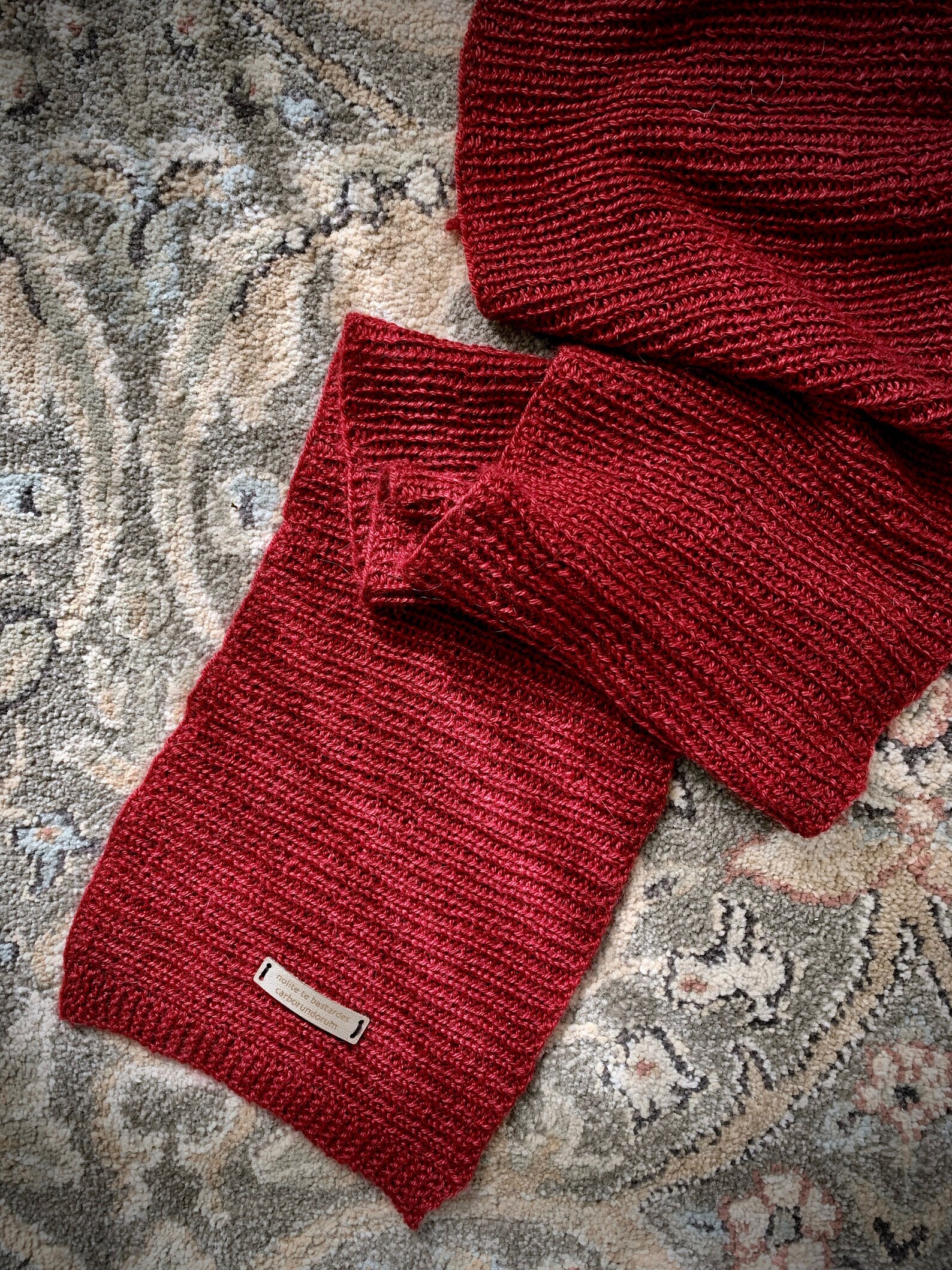 Handmaid's Tale Inspired Red Wool Scarf with Latin Tag | Etsy