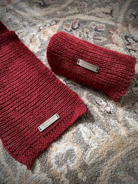 Handmaid's Tale Inspired Red Wool Scarf with Latin Tag | Etsy