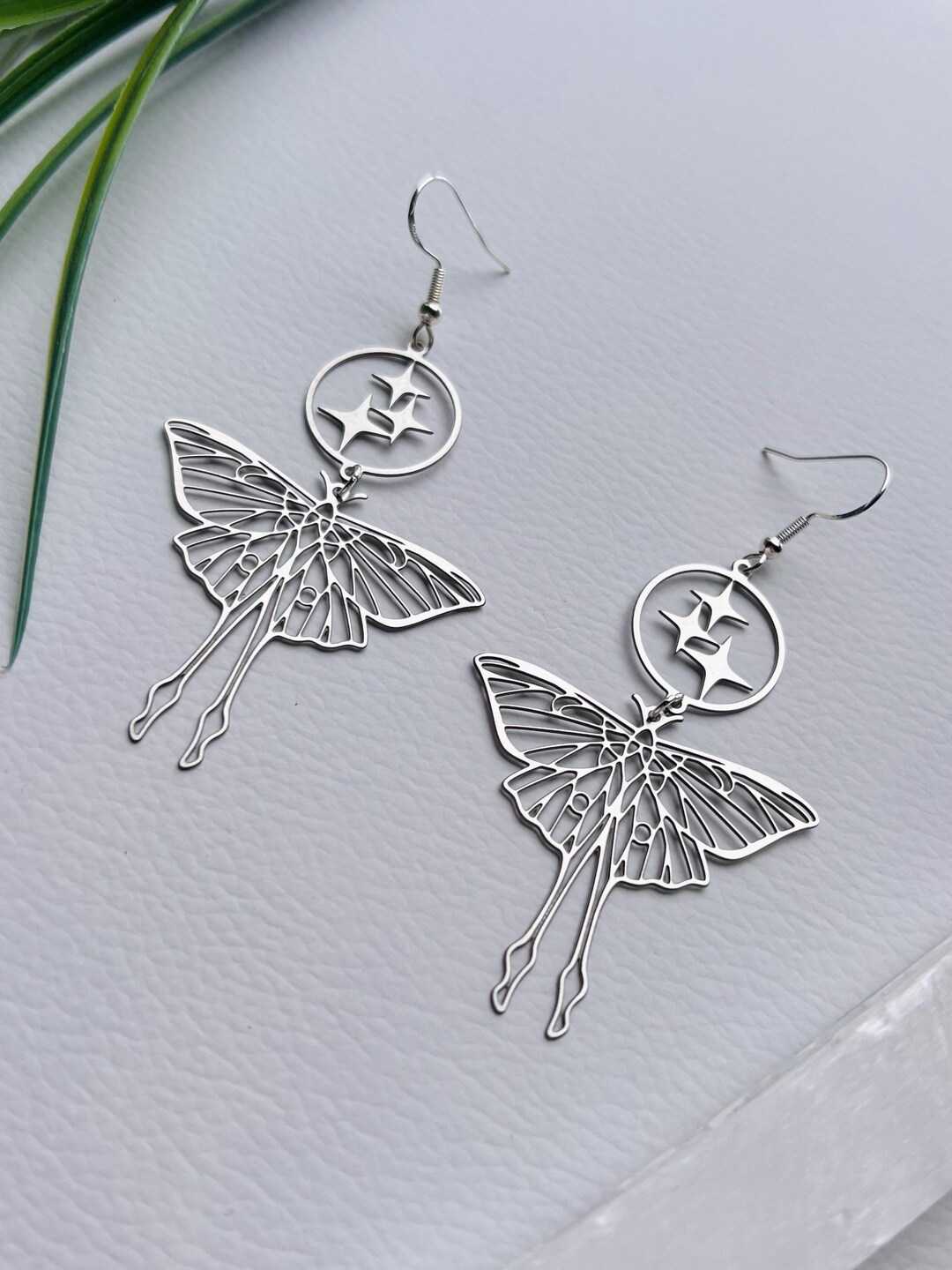Mystical Silver Luna Moth Earrings, Fairy Jewelry, Mystical Jewelry ...