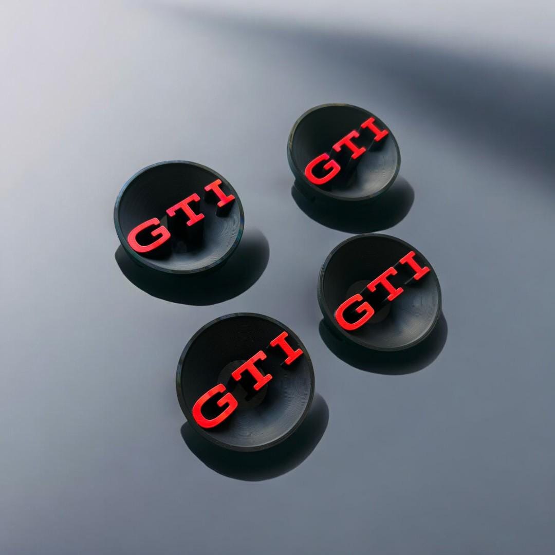 GTI Sign Wheel Caps for VW Golf 5 / Golf 6 / Golf 7 / Golf 8 / Scirocco ...