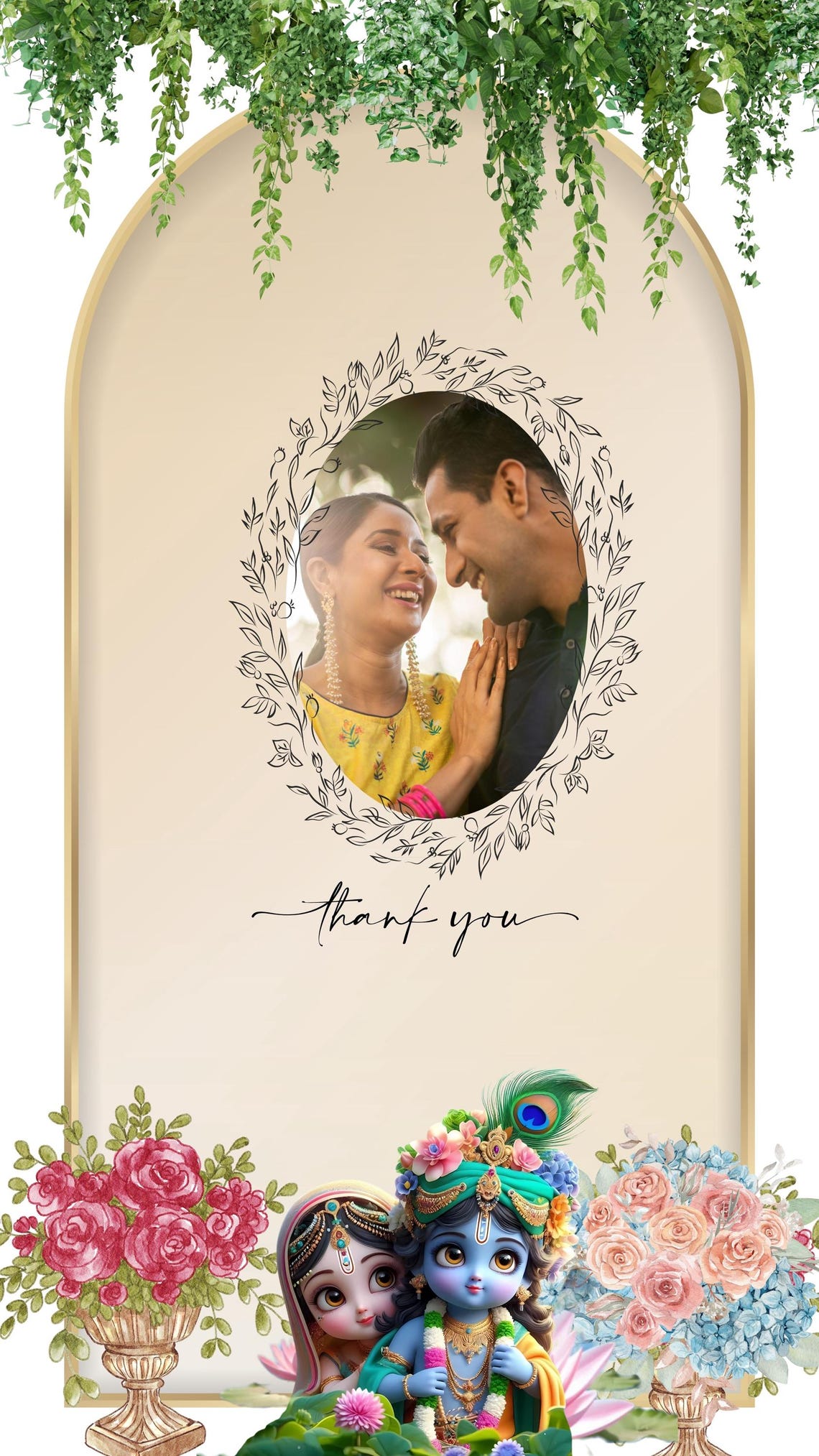 Krishna Radha Indian Baby Shower Animated Video Invitation (canva ...