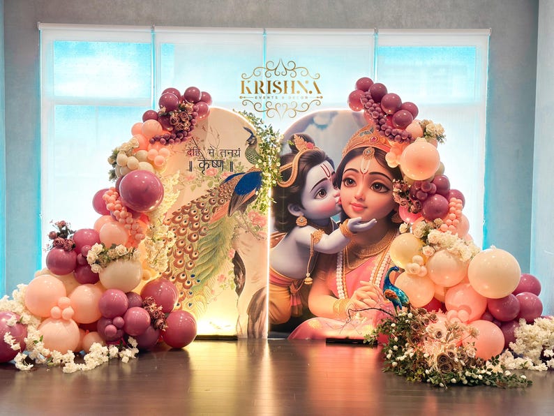 Baby Krishna and Yashoda Back Drops | Indian Baby Shower Digital ...