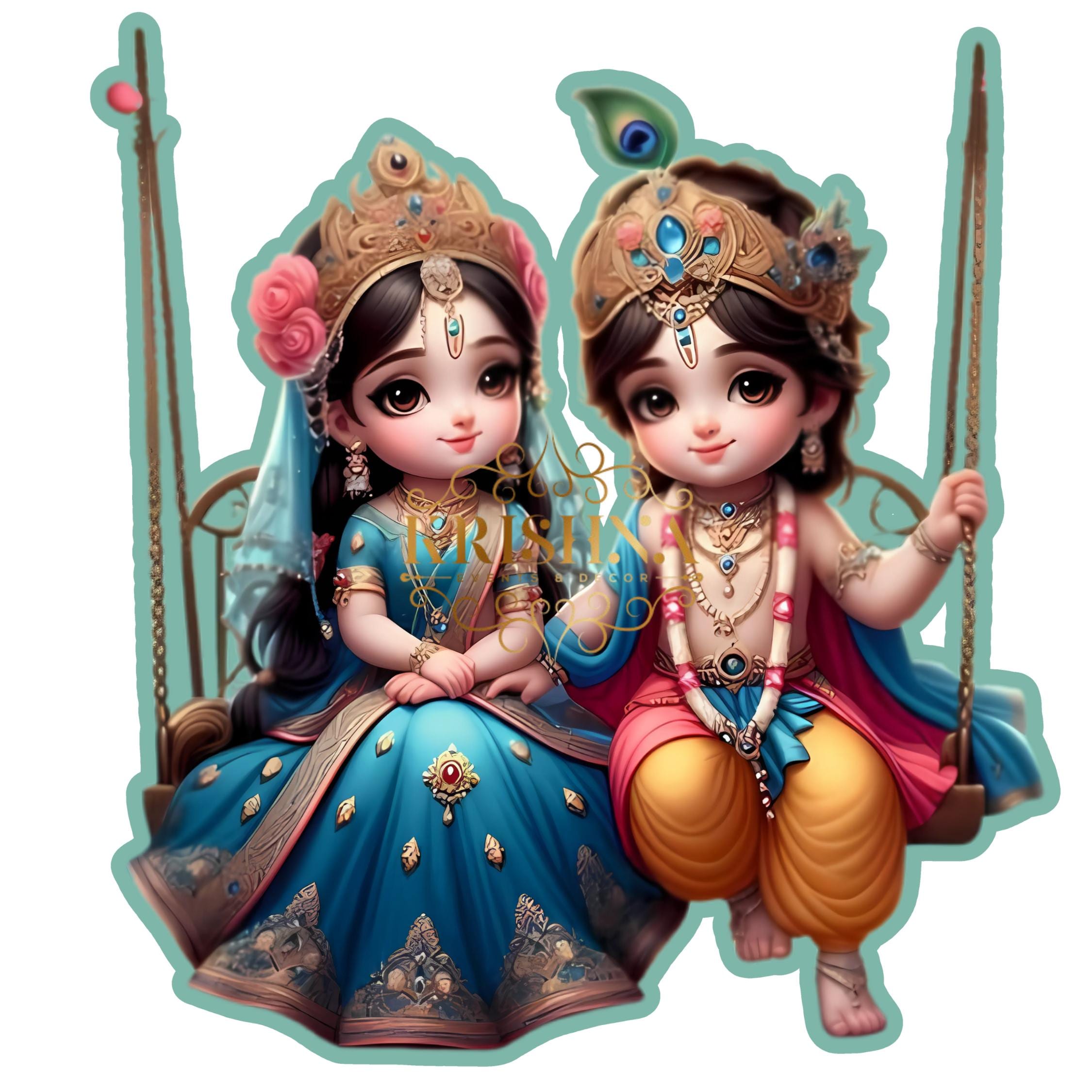 Buy Baby Krishna and Radha Clipart: Indian Decor (PNG, Digital Download ...