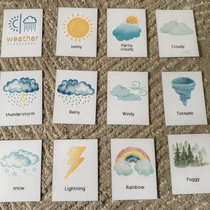 Weather Flashcard, Classroom Deco, Educational Card, Digital Print ...