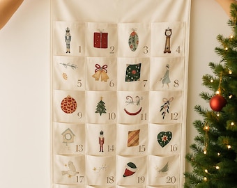 Personalised Fabric Christmas Advent Calendar, Personalized Advent ...