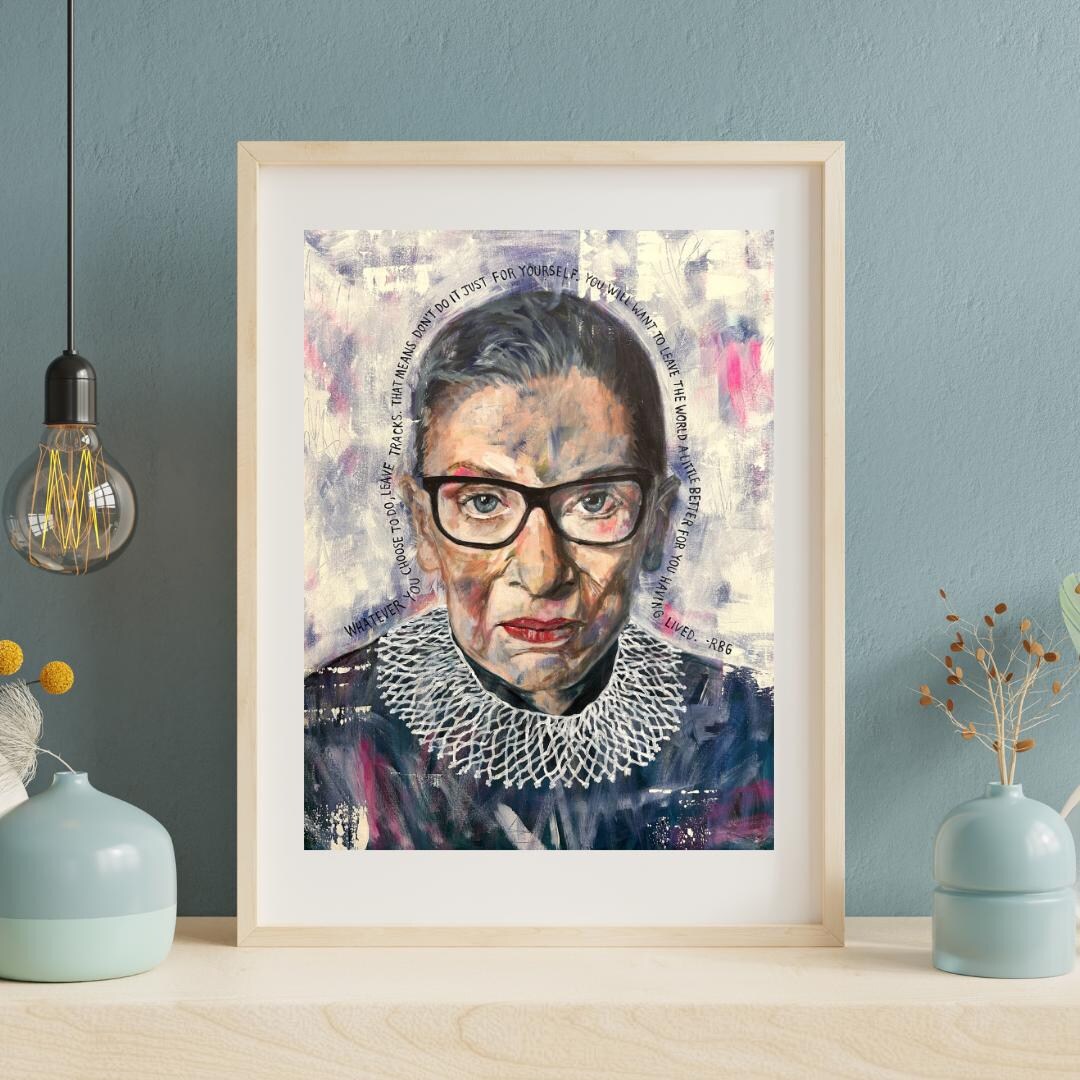 RBG Art Print – Ruth Bader Ginsburg Portrait, Deep Matte Paper - Etsy