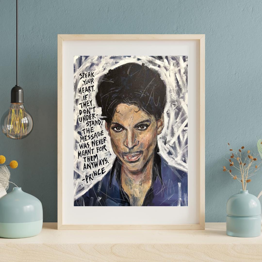 Fine Art Print - Speak Your Heart - Prince Fan Art - 8"x10" or 12"x16 ...
