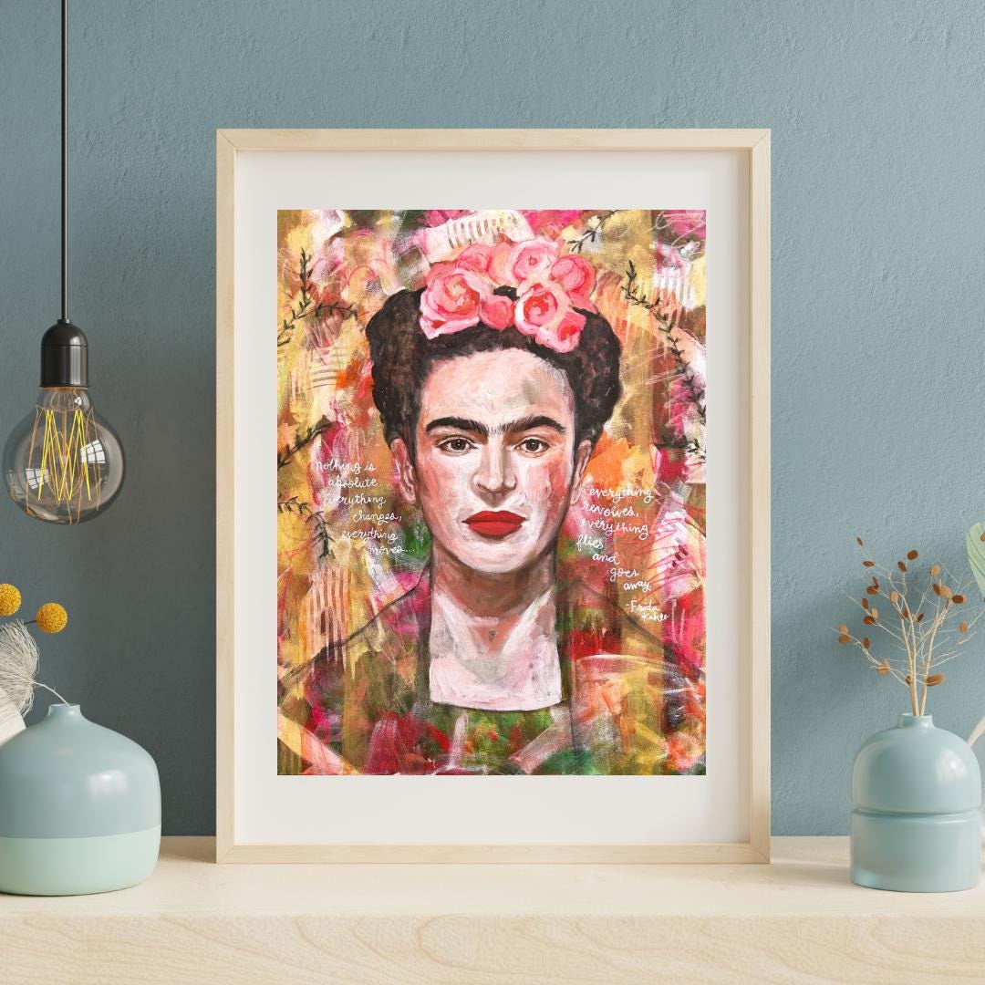 Frida Kahlo Art Print: Bold Colors, Portrait Illustration - Etsy