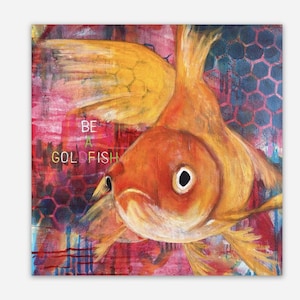 3" X 3" Be A Goldfish Sticker - Etsy