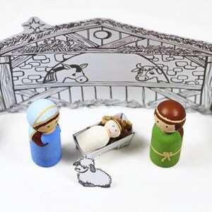 Christmas Nativity Peg Doll Sized Craft Printable PDF - Etsy