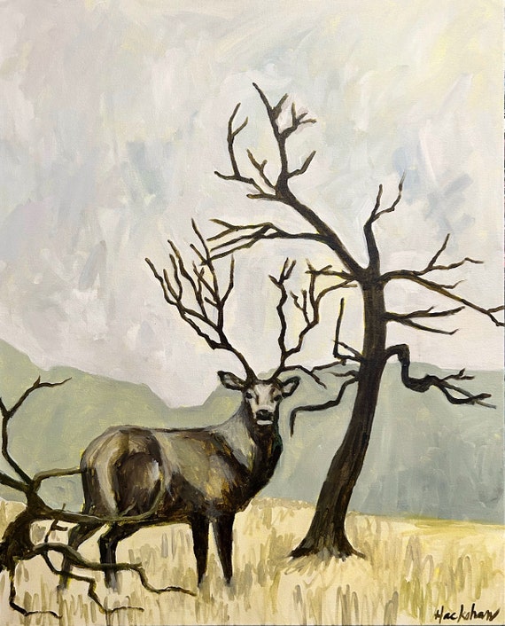 Elk Acrylic Painting
