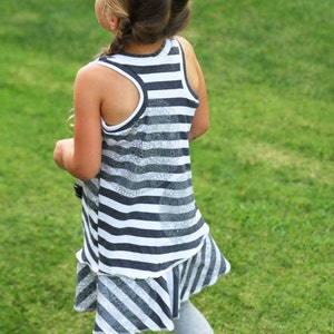 DIY PDF Sewing Pattern and Tutorial - Racerback Dress for Girls - Sizes ...