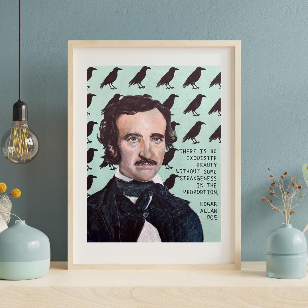 Fine Art Print - Edgar Allan Poe - 8"x10" or 12"x16" on Deep Matte ...