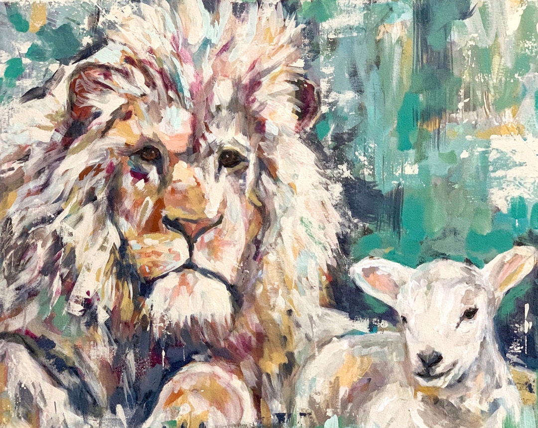 Fine Art Print Lion and Lamb 8x10 on Deep Matte Paper - Etsy