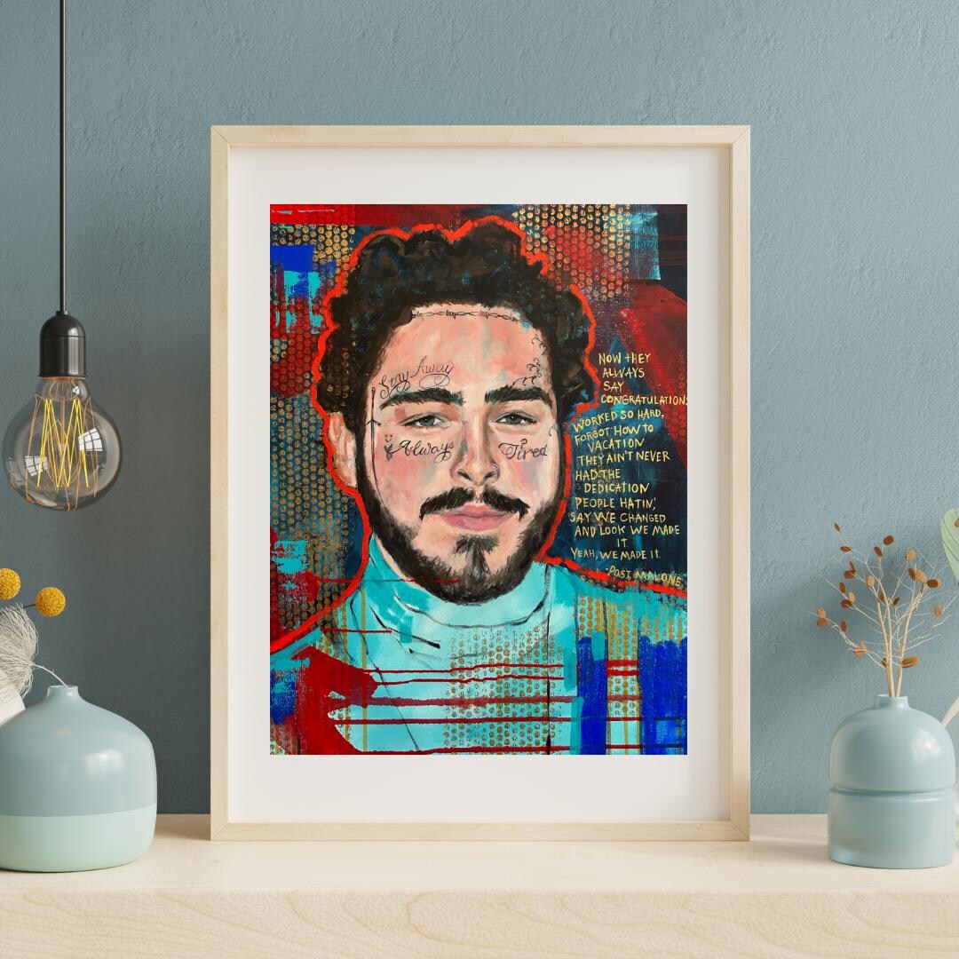 Fine Art Print - Post Malone - 8"x10" or 12"x16" on Deep Matte Paper - Etsy
