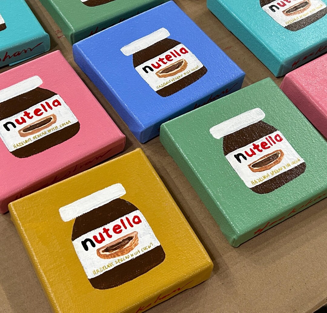 4" X 4" Original Painting - Nutella Jar - Various Colors - Etsy