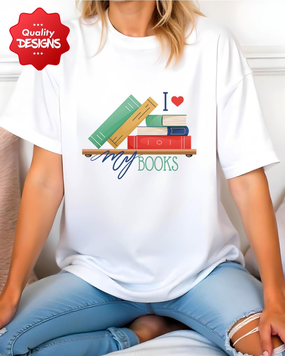 I Love My Books PNG, Book Lover Clipart, Reading Graphic, Bibliophile ...