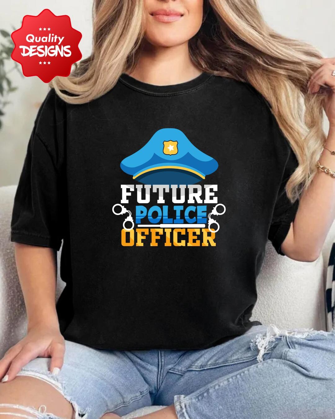 Future Police Officer T-shirt Design: Law Enforcement PNG (digital ...