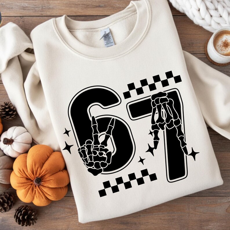 Six Seven 67 Meme PNG, Skeleton Hands Png, Funny Viral PNG, Sassy 6 7 ...