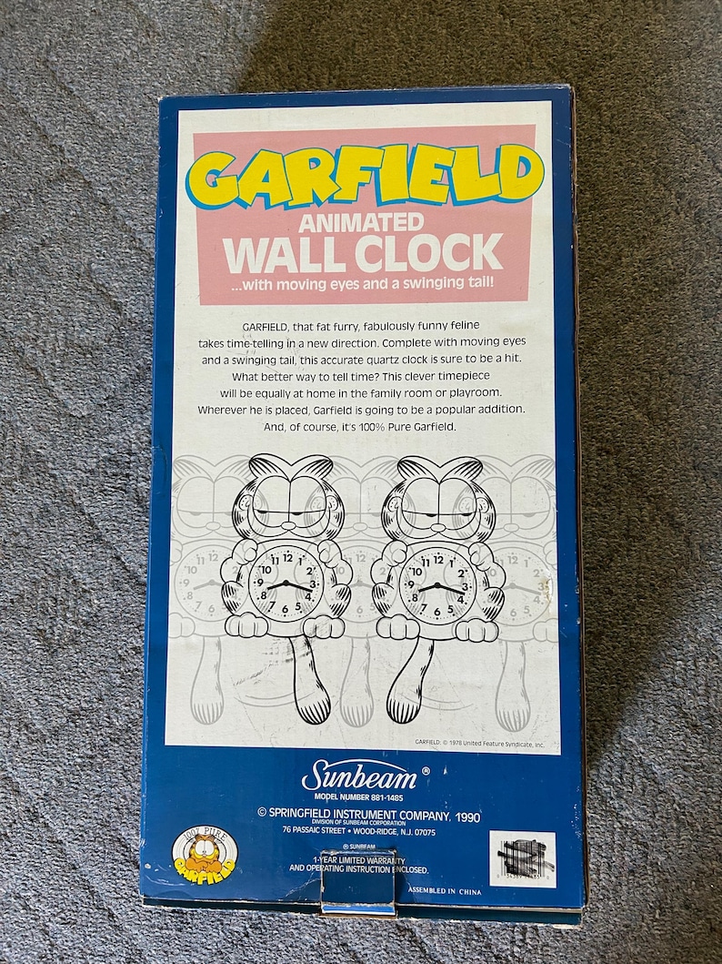 Rare Vintage Garfield Wall Clock - Etsy