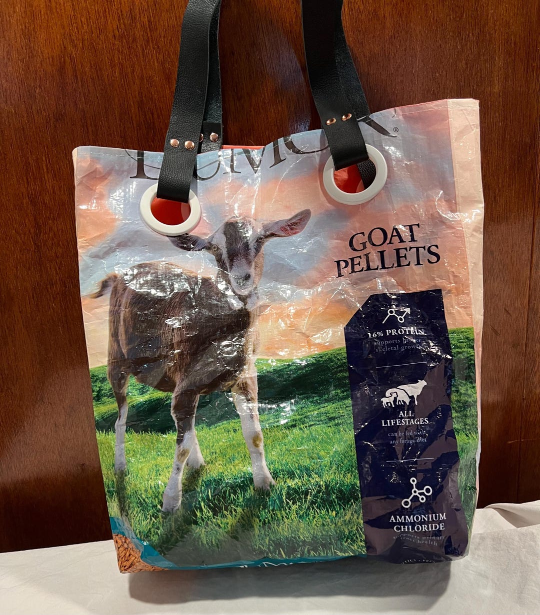 Large Feed Bag Totes With Real Leather Shoulder Straps GOAT - Etsy