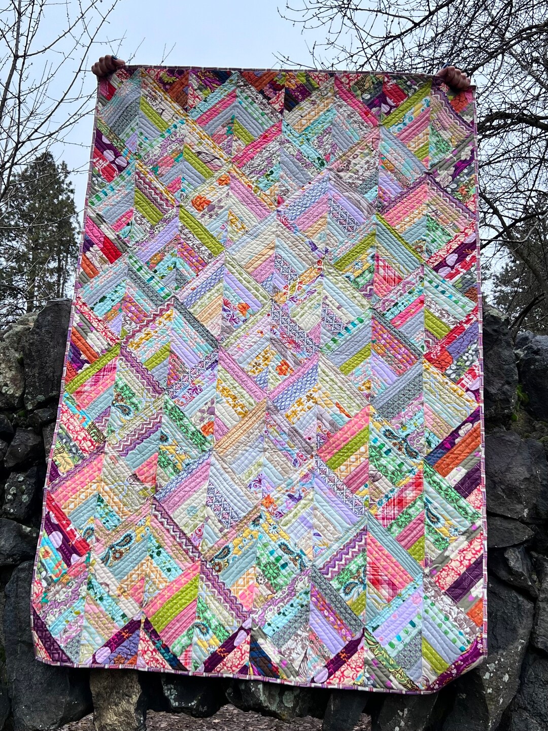 Candy is Dandy Lap Sized Scrap Quilt - Etsy
