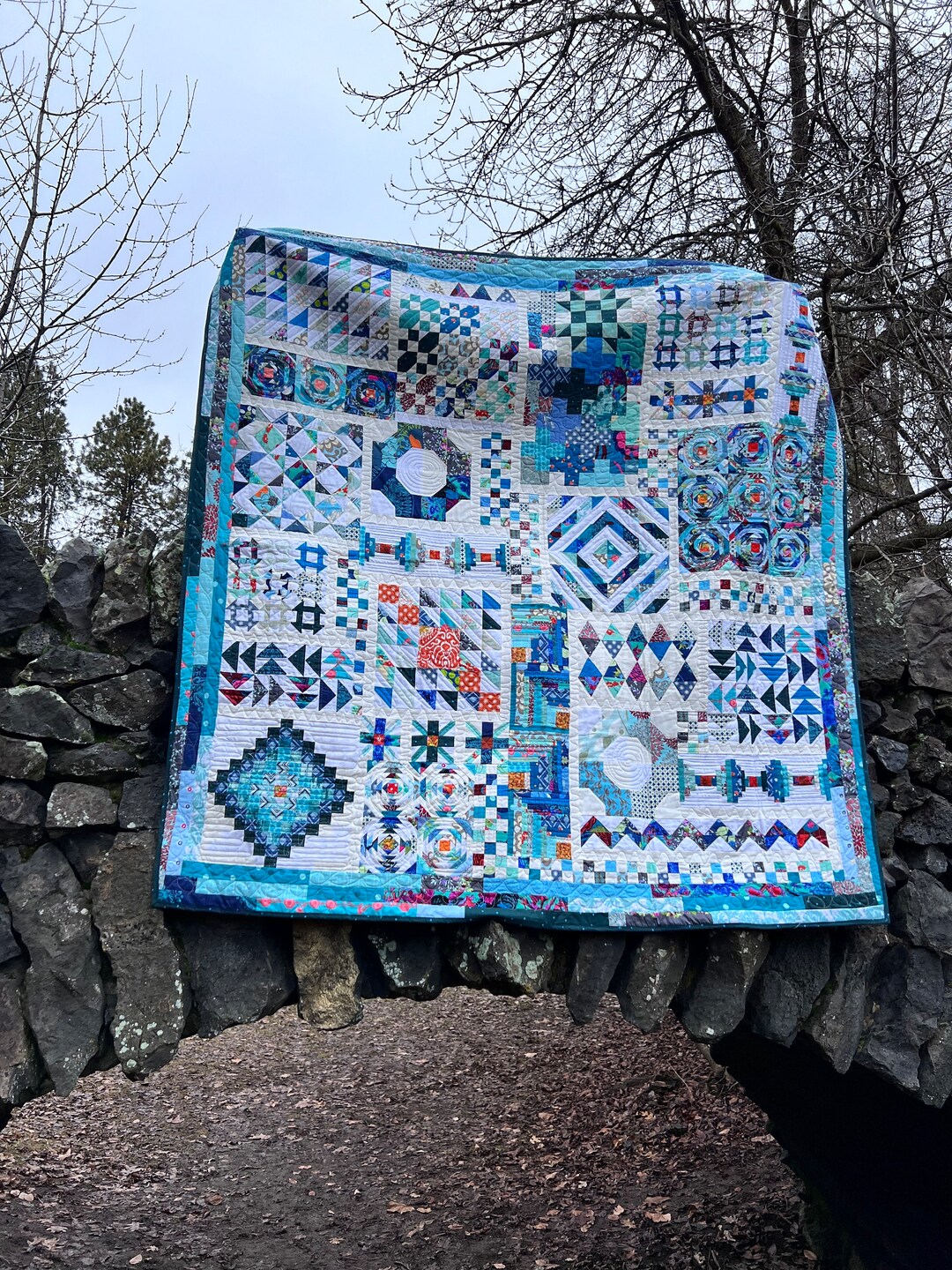 Blue Sampler Scrap Quilt - LONG TIME GONE Pattern - Etsy