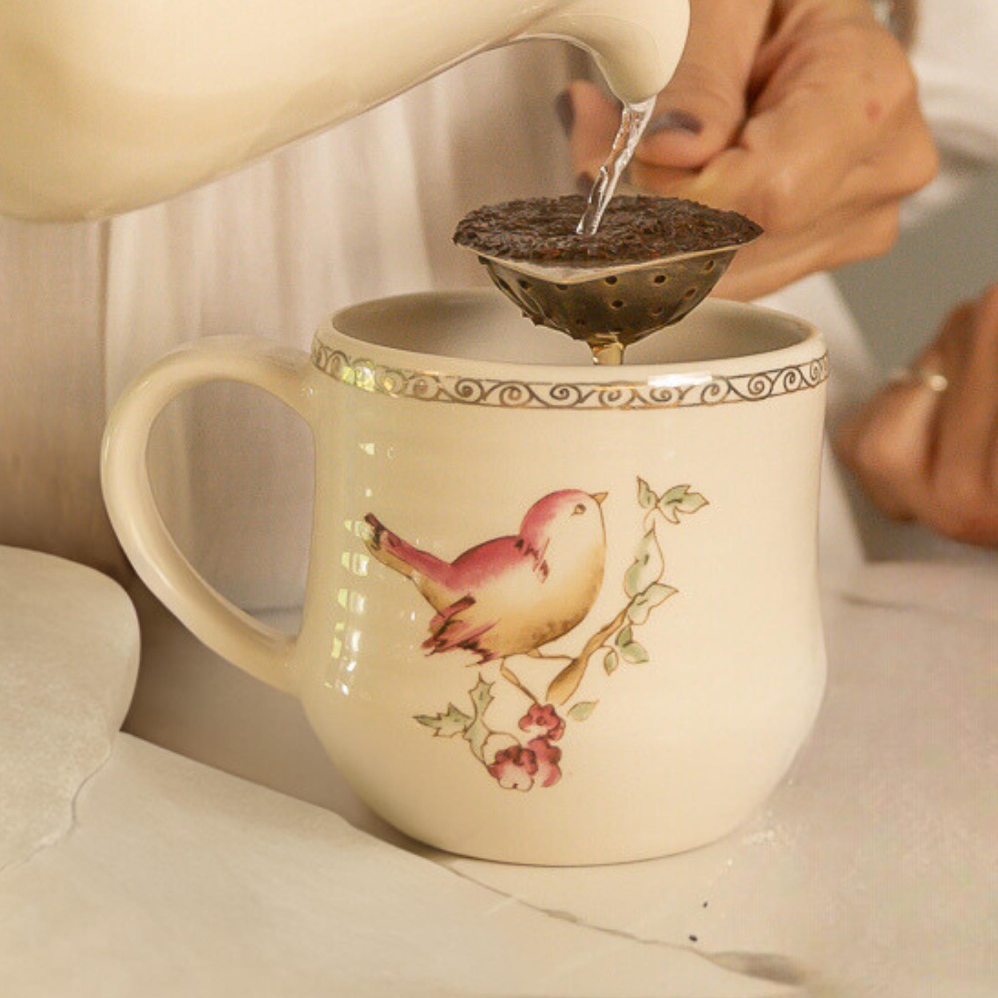 Handmade Ceramic Coffee Mug: Bird Design, 12 Oz Stoneware - Etsy